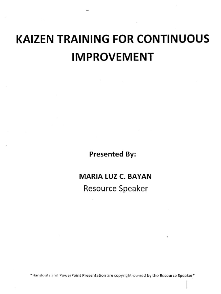 Kaizen Training Handouts | PDF