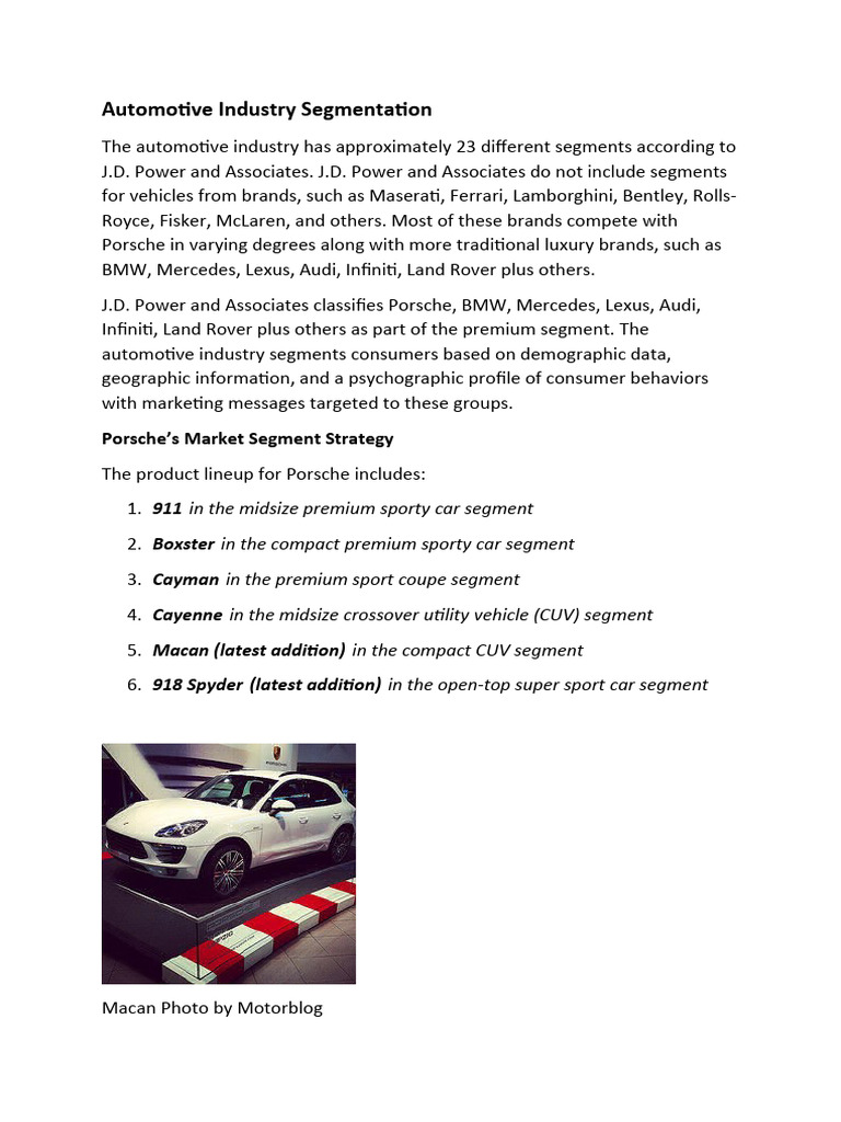 Automotive Industry Segmentation - case study (1) | PDF