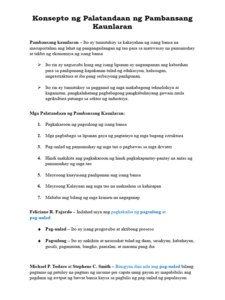 Pambansang Kaunlaran | PDF