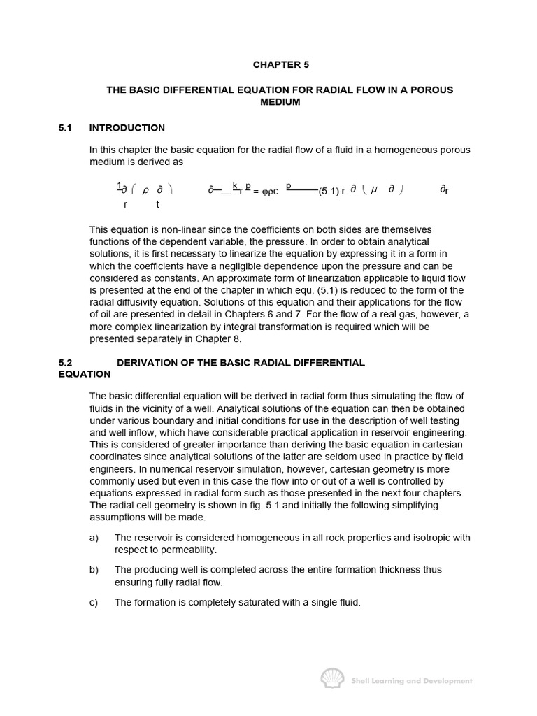 Chapter 5 The Basic Differential Equation For Radial Flow in A | PDF ...