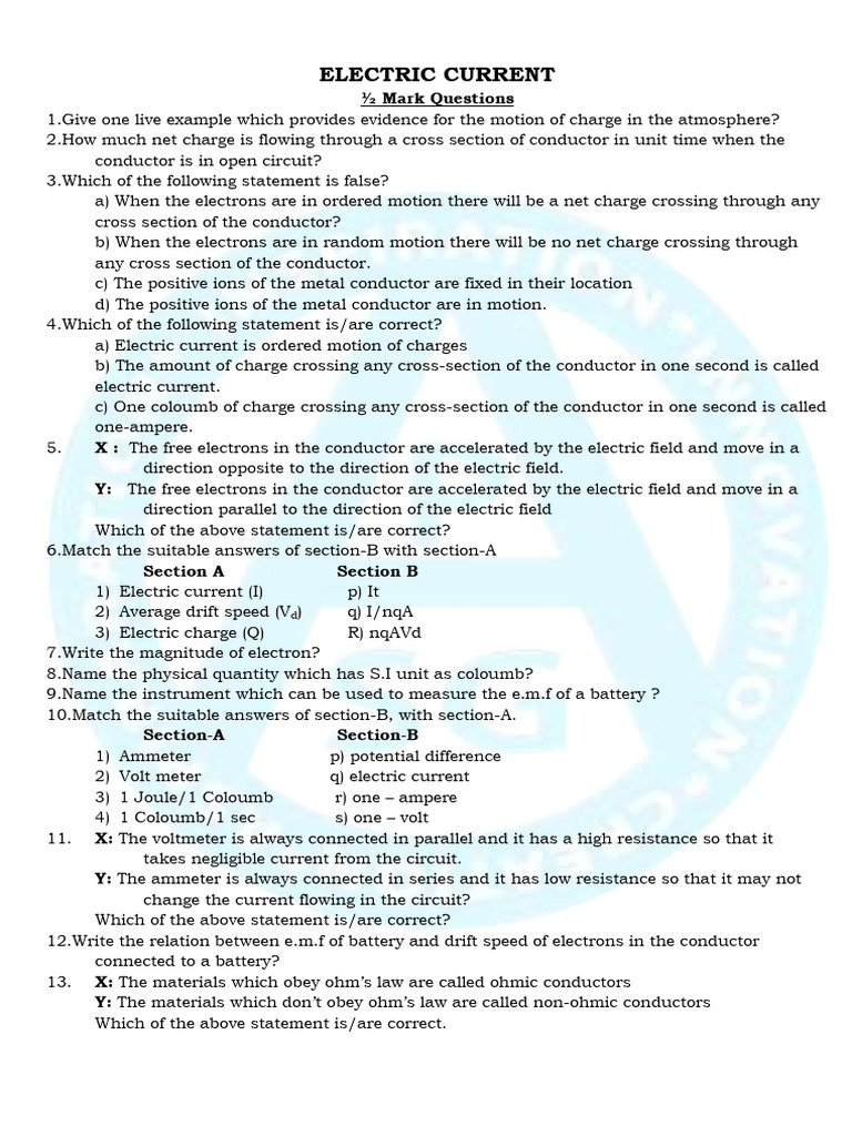Electric Current | PDF