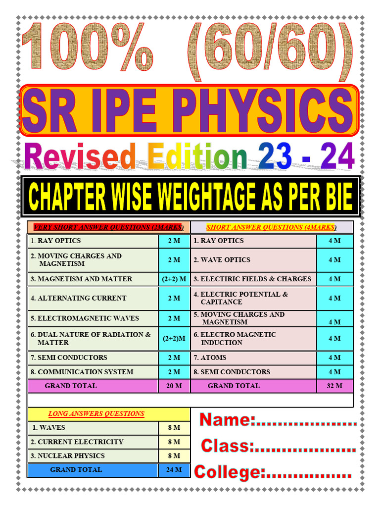 Ipe 2nd Physics Material | PDF
