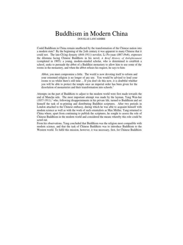 Buddhism's Evolution in Modern China | PDF | Monastery | China