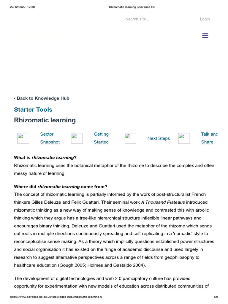 Rhizomatic Learning - Advance HE | PDF