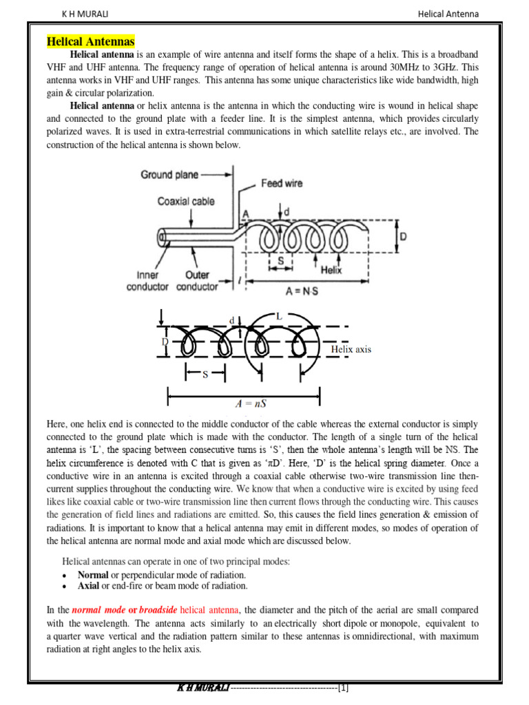 Helical Antennas | PDF