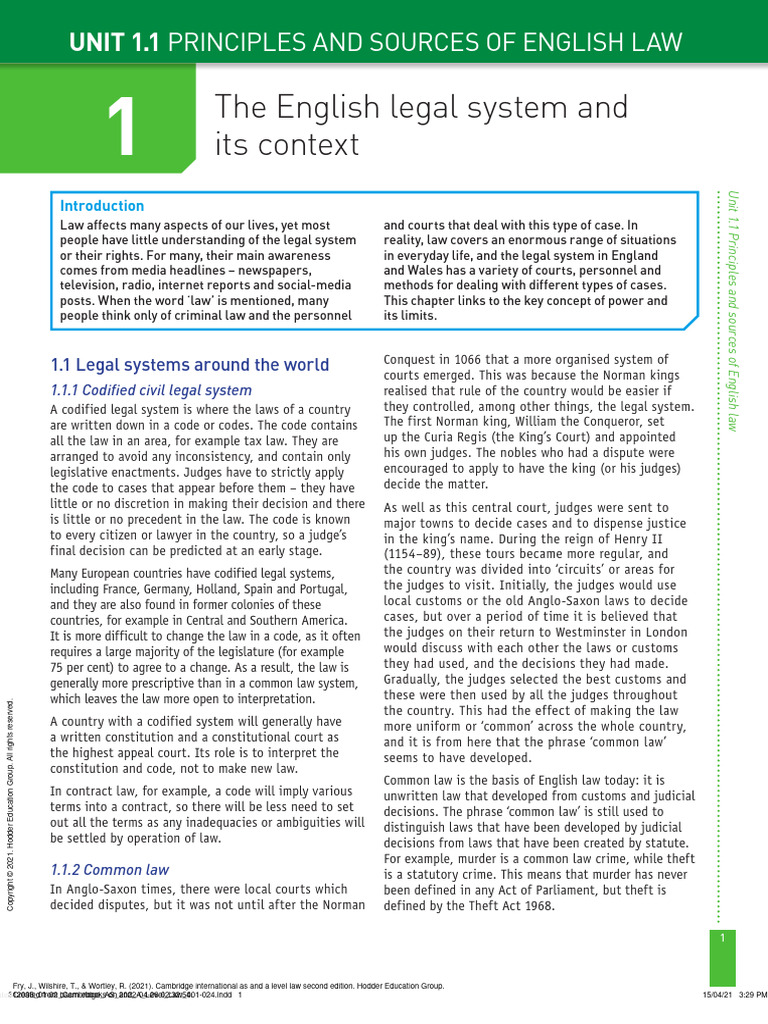 CIE A-Levels Law | PDF