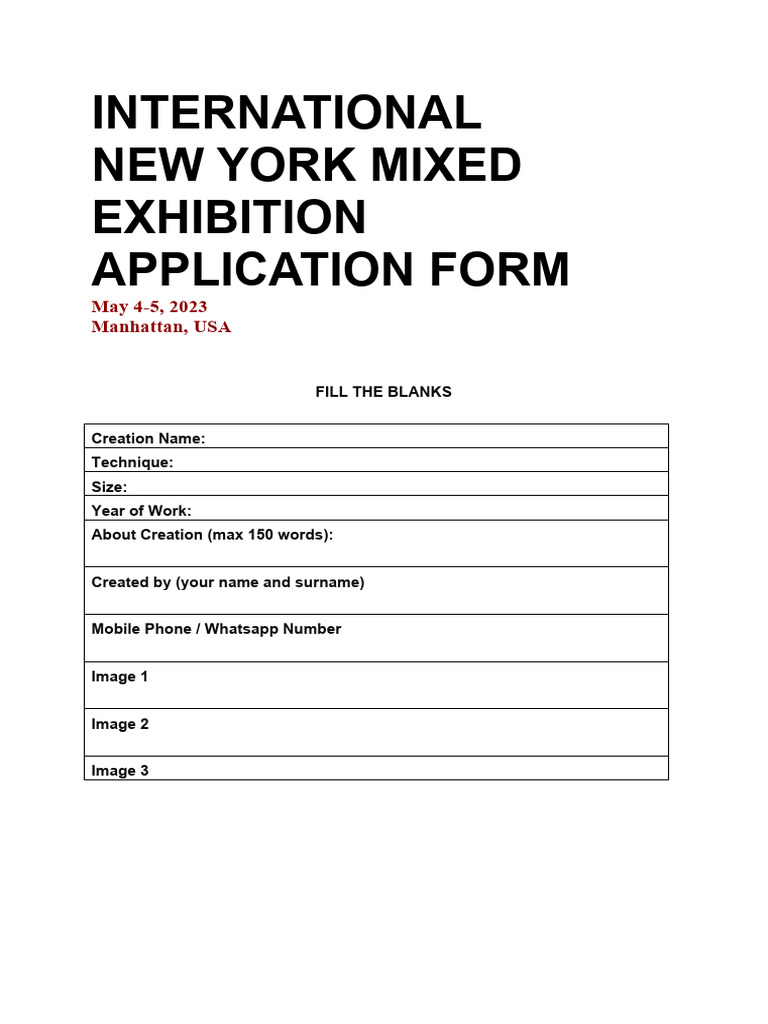 Exhibition Form | PDF