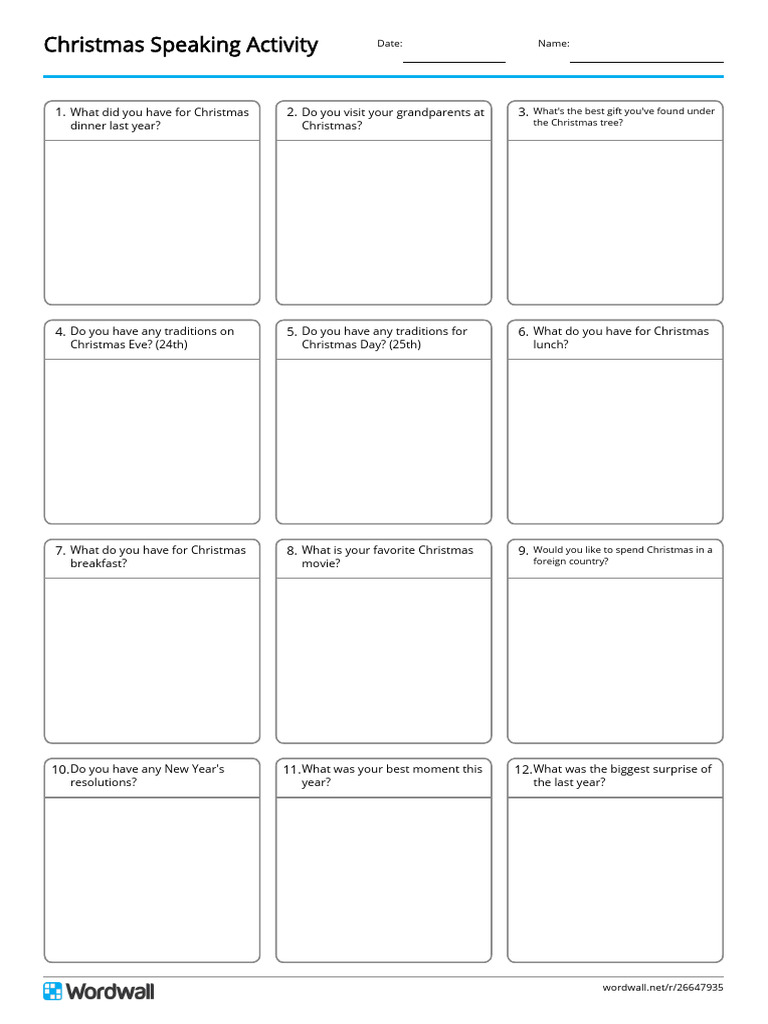 christmas-speaking-activity-drawing-frame | PDF