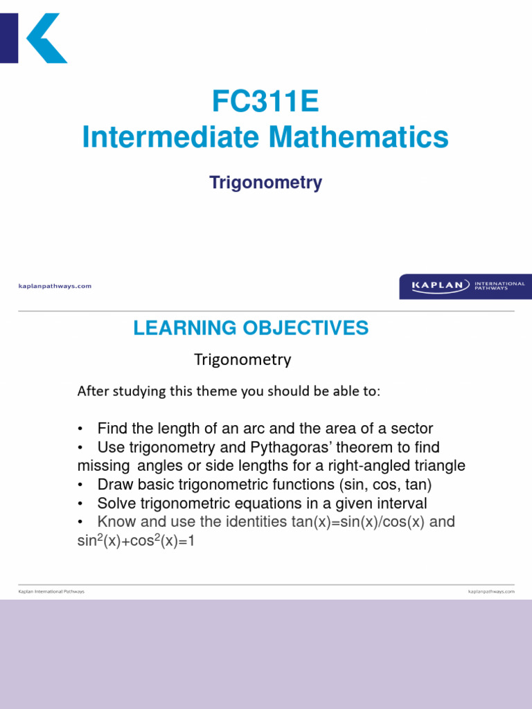 Intermediate Trigonometry Guide | PDF