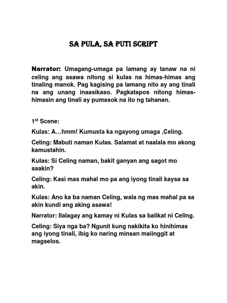 Sa Pula, Sa Puti - 051908 With Narrator | PDF
