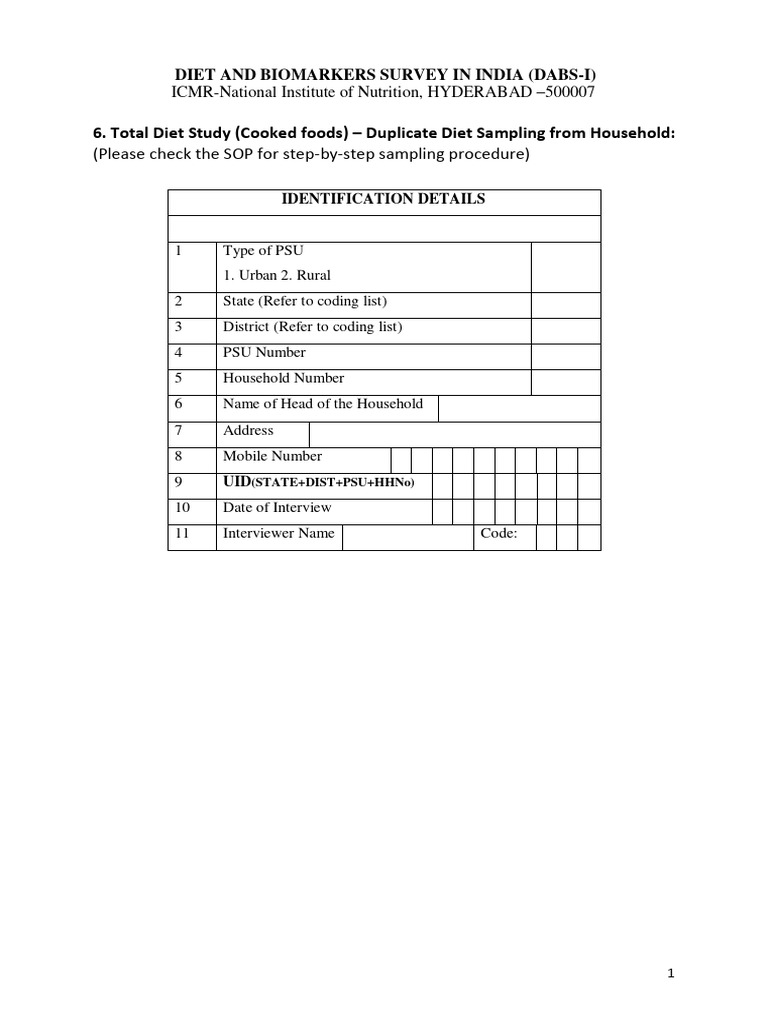 6. Total Diet Study (TDS) | PDF