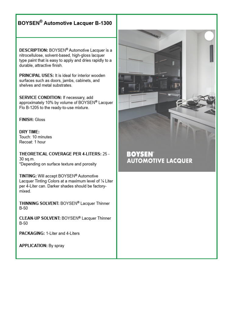 Pacific Paint (Boysen) Philippines, Inc., - Nitrocellulose Lacquer ...