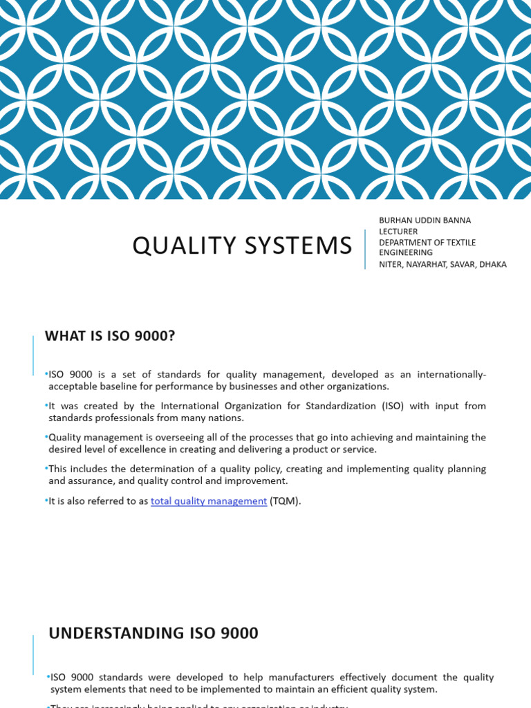 Quality Systems | PDF