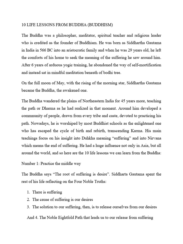 10 LIFE LESSONS FROM BUDDHA | PDF | Karma | Indian Religions