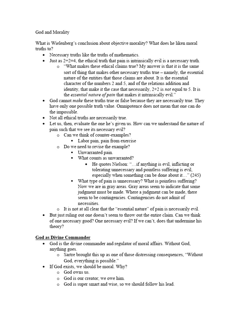 God and Morality - Notes | PDF