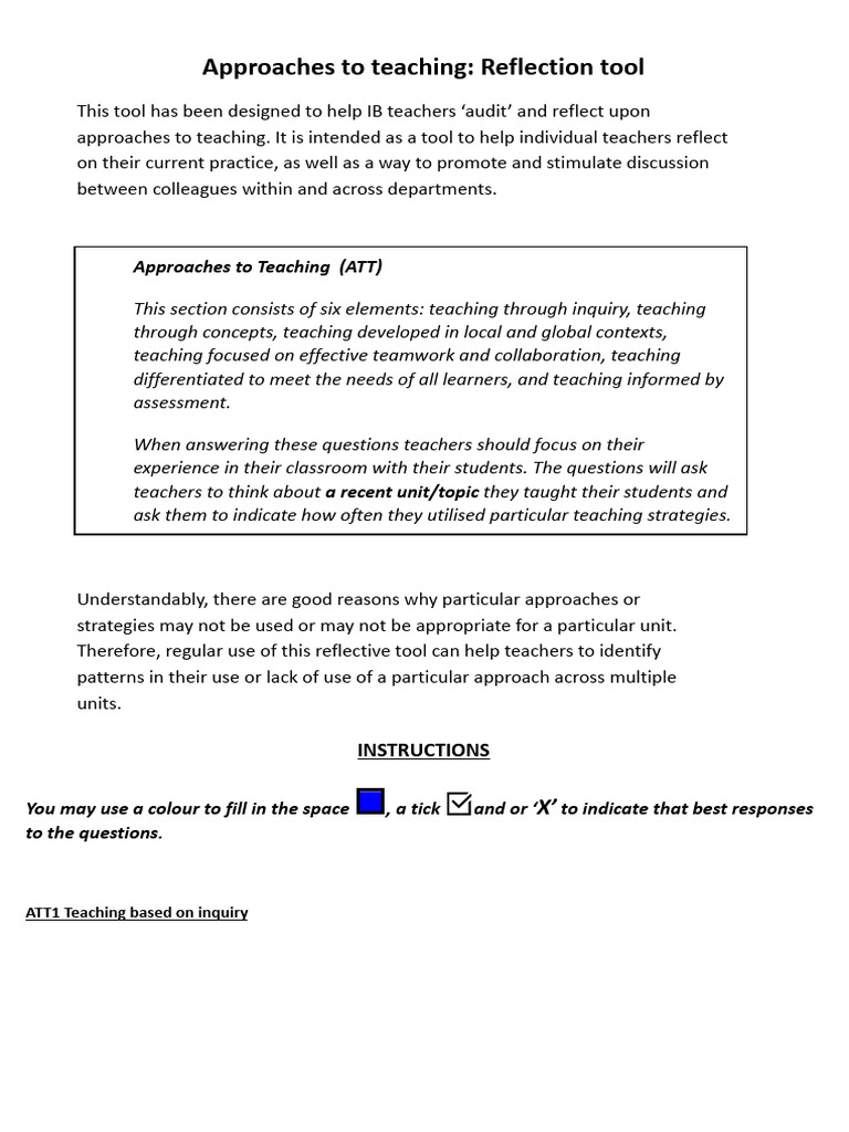 Approaches To Teaching Self-Reflection | PDF