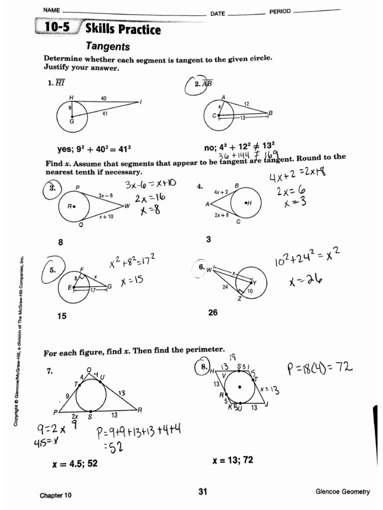 10 5 10 6 Skills Practice Key | PDF