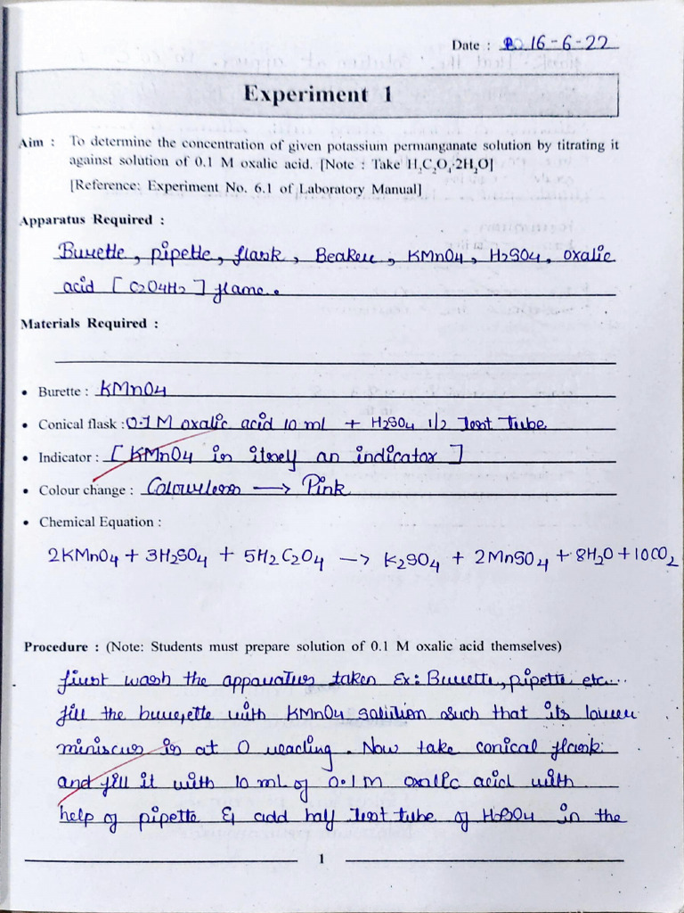 Chemistry Practical Journal | PDF