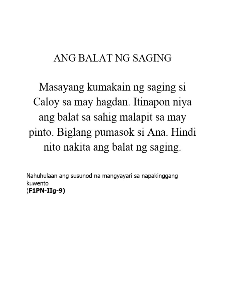 Ang Balat NG Saging | PDF