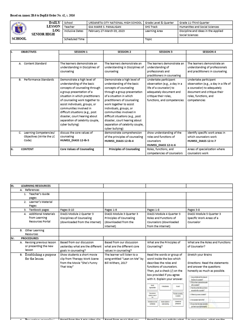 Diass Week 3 Pdf Psychotherapy School Counselor