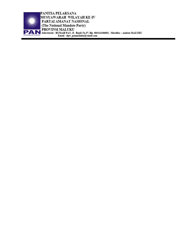 Kop Surat Panitia Pelaksana | PDF