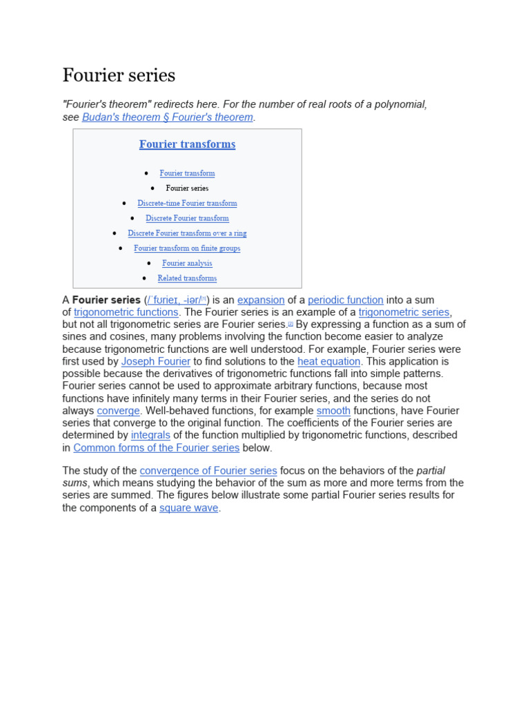 Fourier Series Intro | PDF