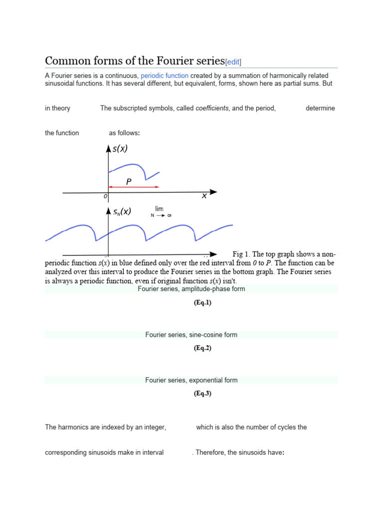 Common Forms of The Fourier Series | PDF