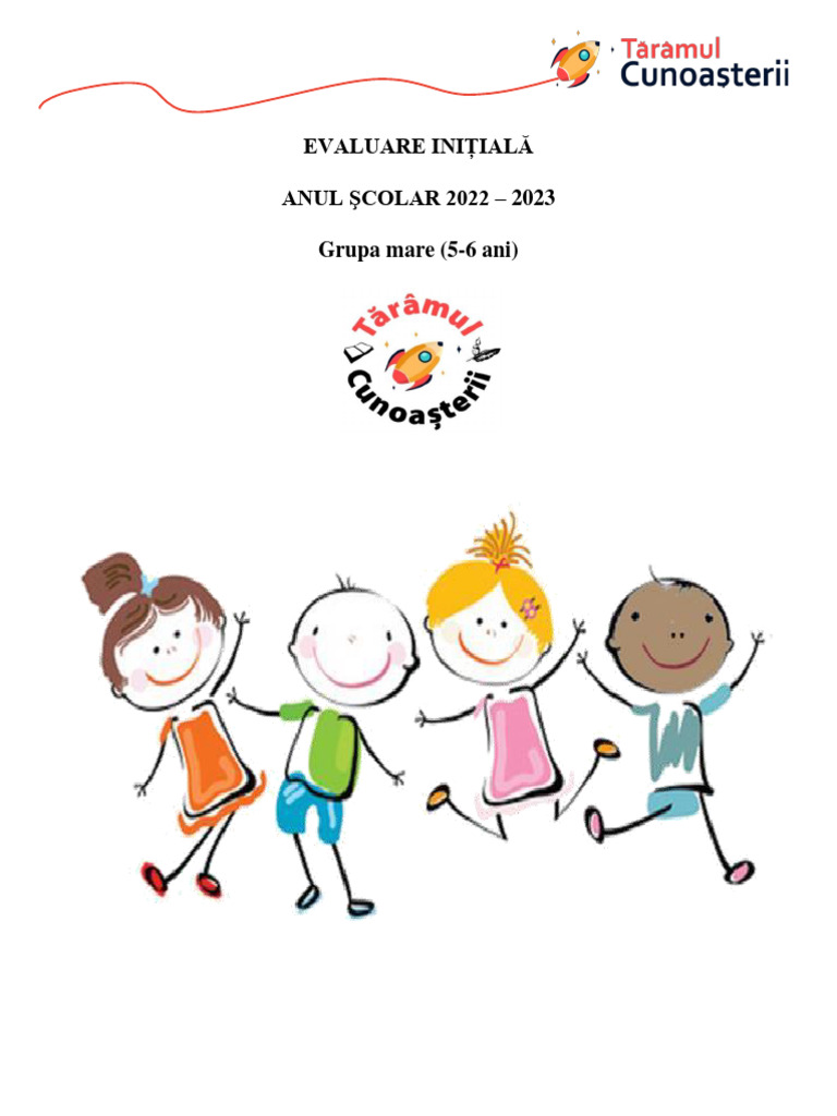 EVALUARE INITIALA - TARAMUL CUNOASTERII - Grupa Mare | PDF