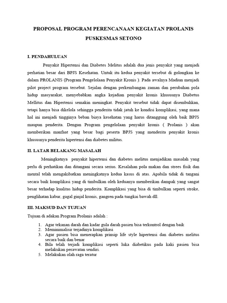 Proposal Keg. Prolanis 2023-1 | PDF