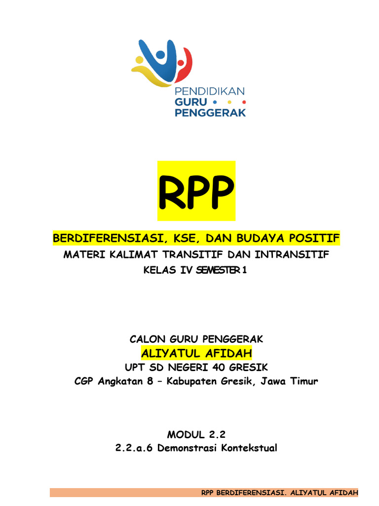 RPP Berdeferensiasi Bindo Kelas 4... Fix | PDF | Sains & Matematika | Seni & Disiplin Bahasa