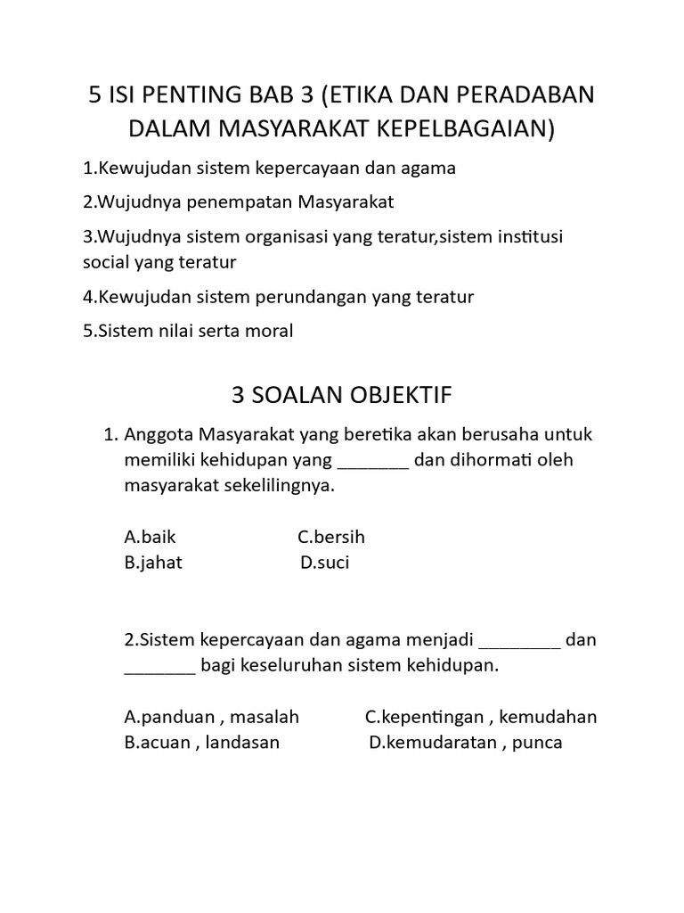 5 Isi Penting Bab 3 Gig 1013 | PDF