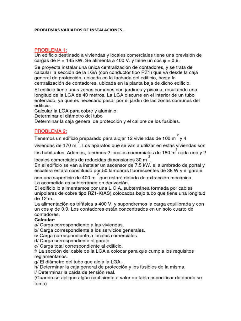 Problemas Variados de | PDF | Cobre | Ascensor