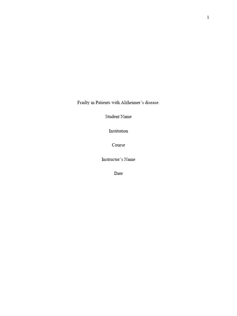 Alzheimers Disease | PDF