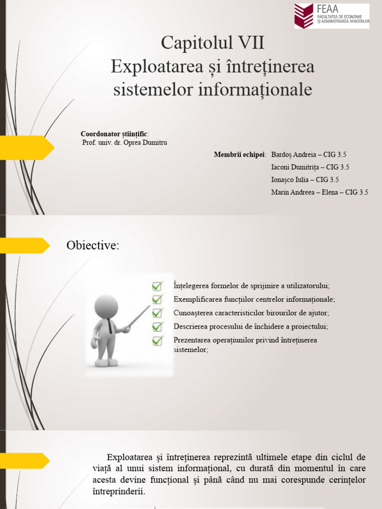 Exploatarea Si Intretinerea SI | PDF