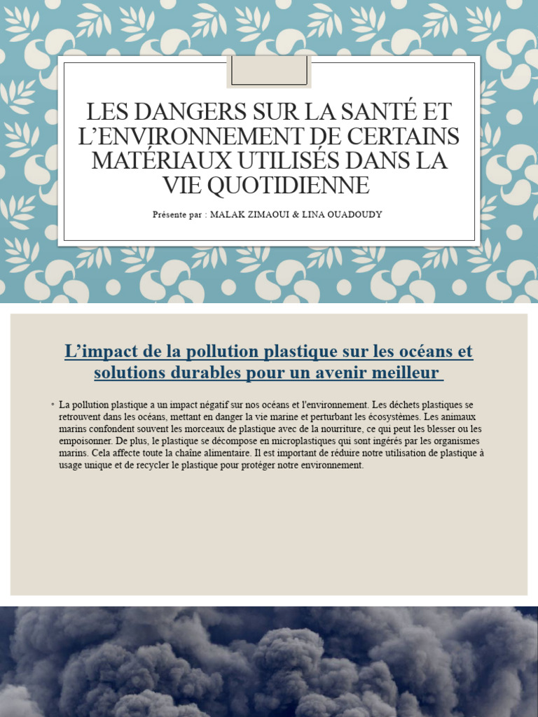Les Dangers Sur La Santé Et L'Environnement de Certains Matériaux ...