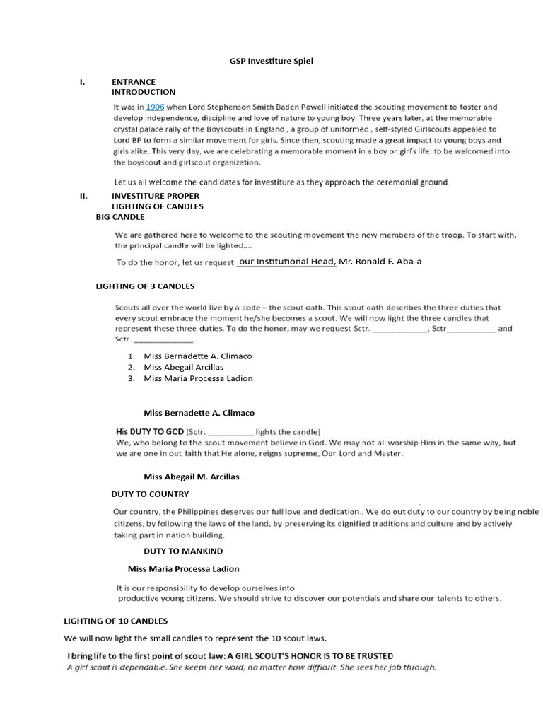 GSP Investiture Spiel | PDF