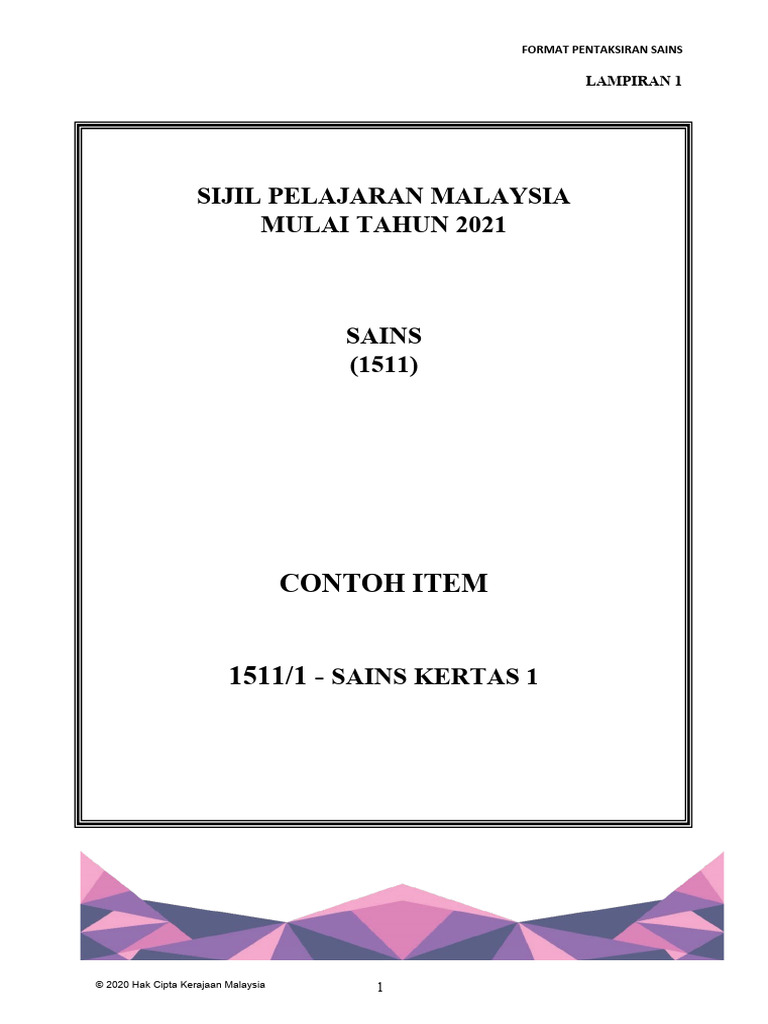 Soal Latihan Sains SPM | PDF