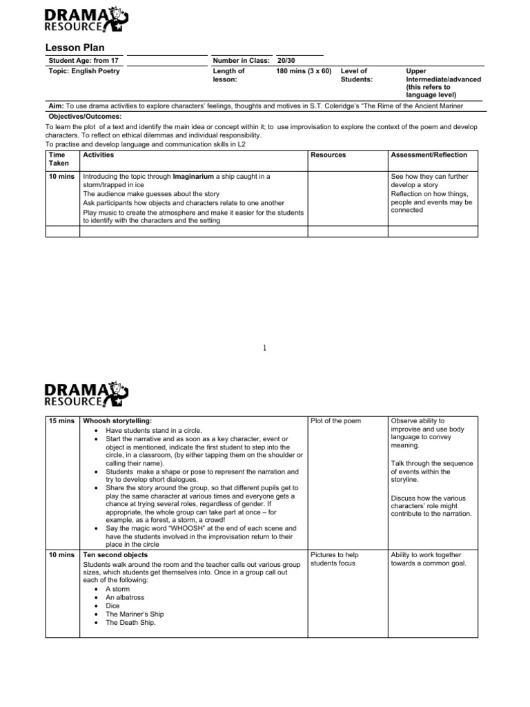 The-Ancient-Mariner Lesson Plan | PDF