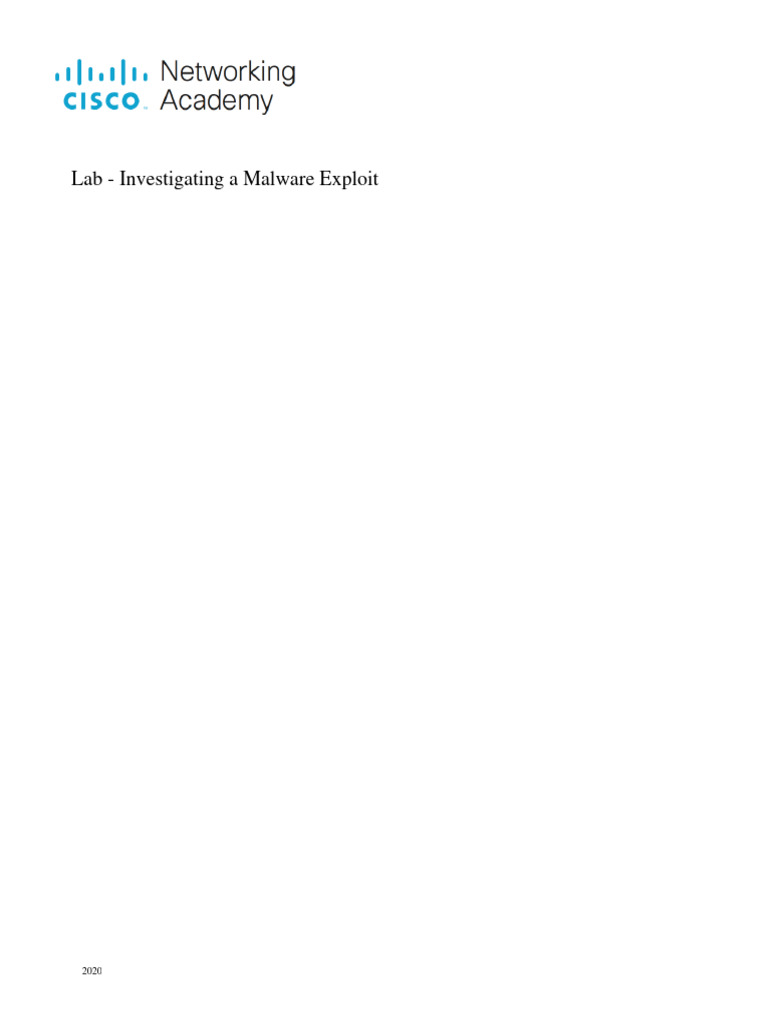 27.2.15 Lab - Investigating A Malware Exploit | PDF