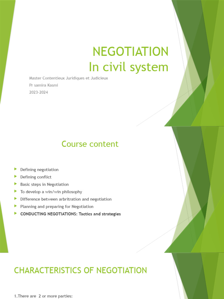 NEGOTIATION in Civil System | PDF