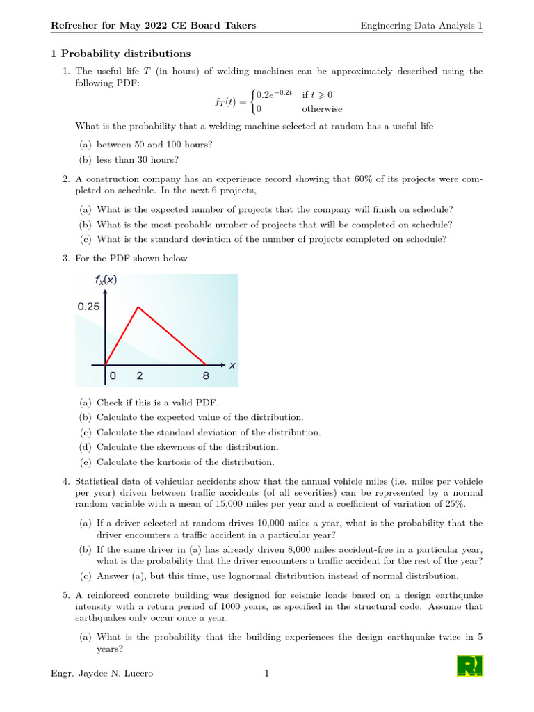 1 Engineering Data Analysis 1 Handouts | PDF