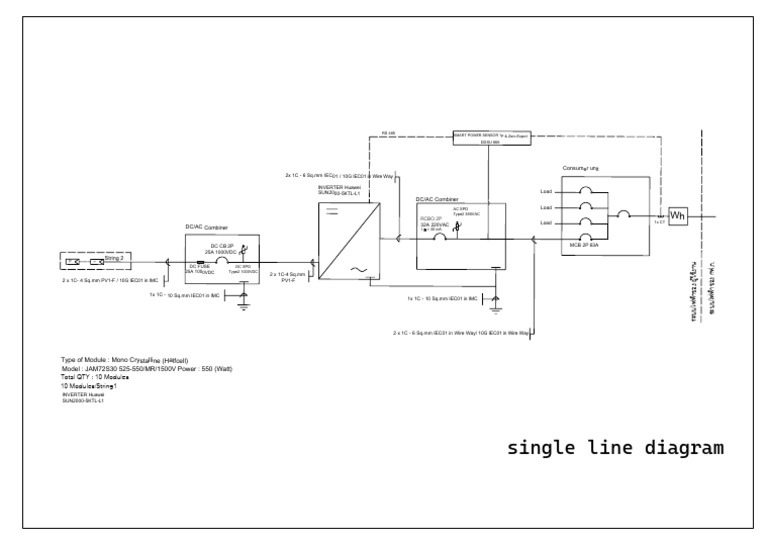 Single Line Diagram 5 KW | PDF