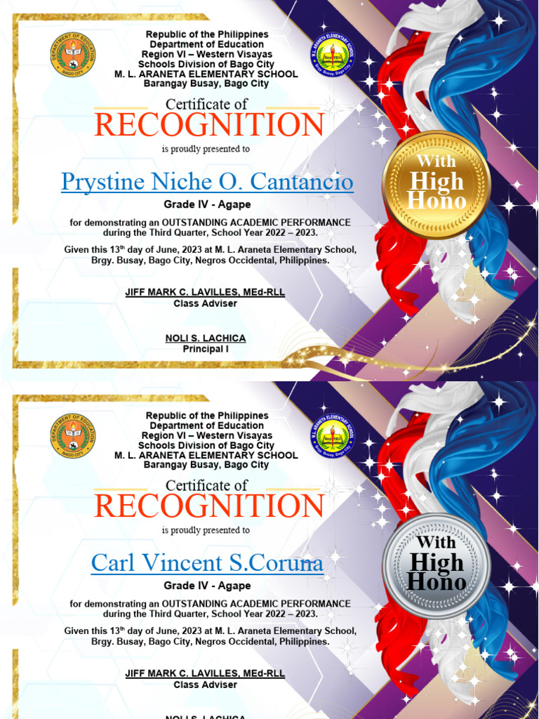 Third Quarter Certificate | PDF