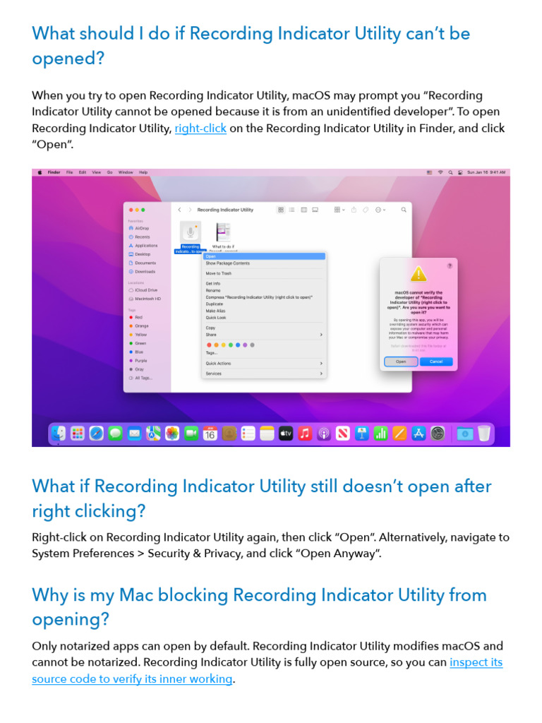 What To Do If Recording Indicator Utility Can't Be Opened | PDF