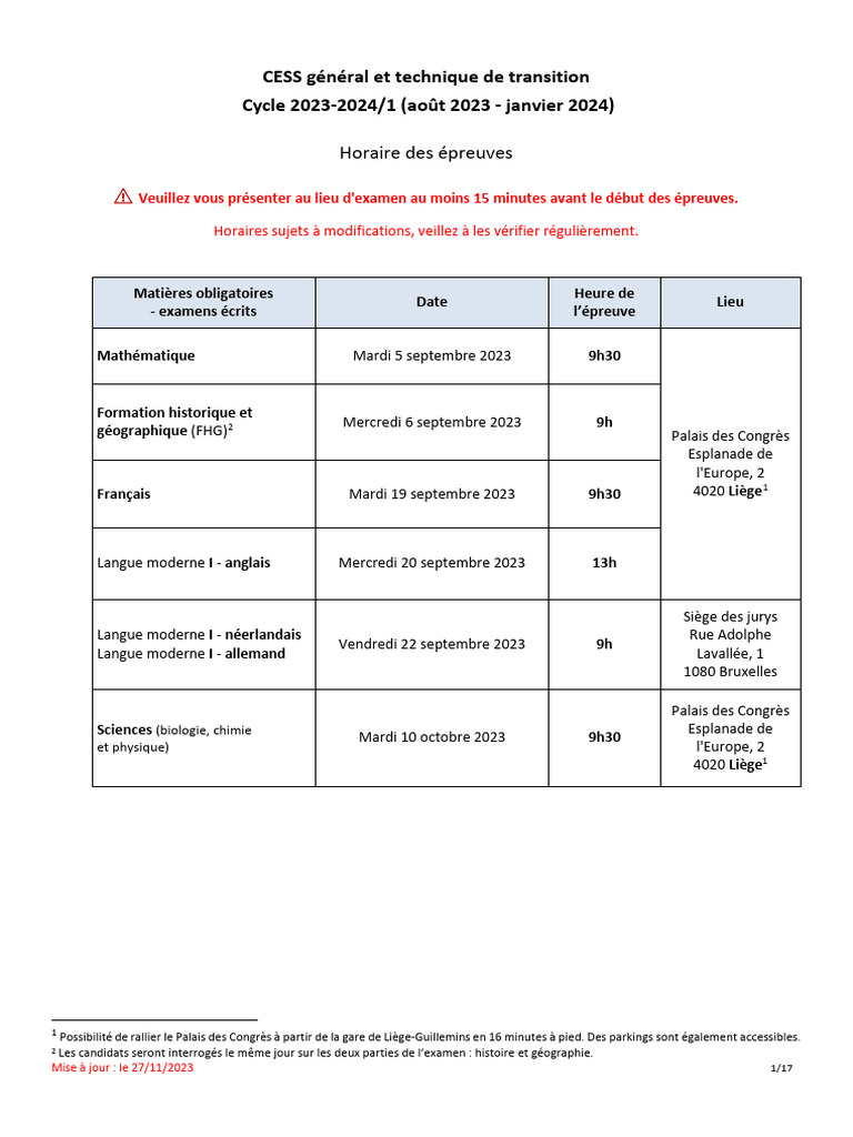 Jurys - CESS Général Et Technique de Transition - Cycle 2023-2024-1 ...