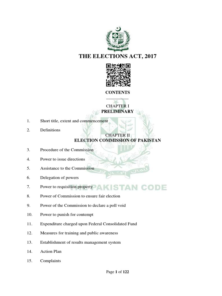 Elections Act 2017 | PDF