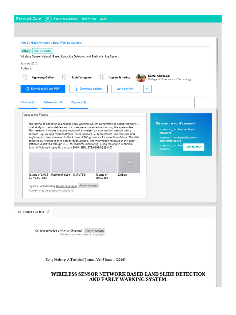 (PDF) Wireless Sensor Network Based Landslide Detection and Early Warning System. | PDF ...