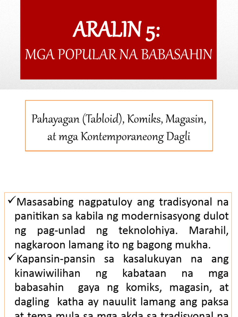 8 ARALIN 5 Mga Popular N Babasahin | PDF