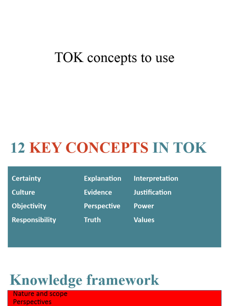 TOK concepts AOKs and framework revision | PDF