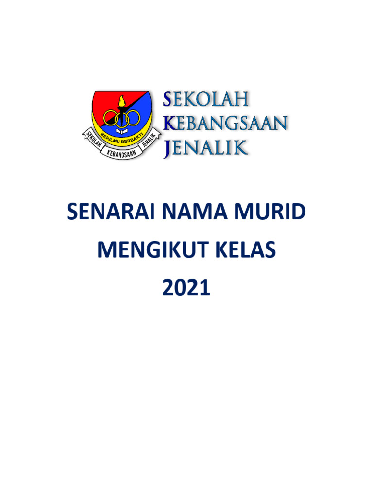Senarai Murid SK Jenalik 2021 | PDF